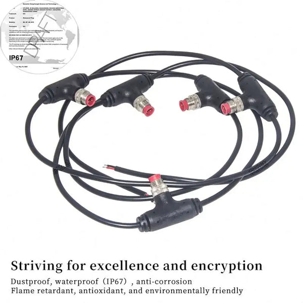 3 way T type wire molded electrical connectors cable T connector Outdo ...