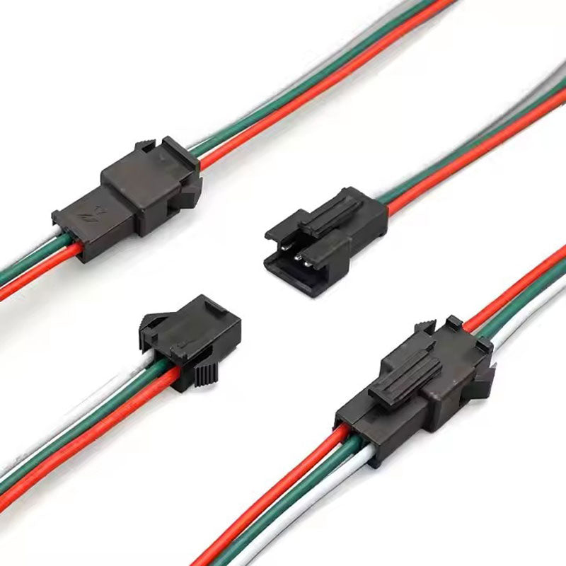 Jst SM 3-pin LED lamp male and female plug crimp terminal connector wi ...