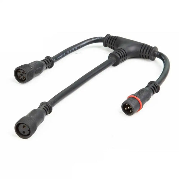 Male To Female Y Splitter Cable 3 Way Waterproof T Shape Connector Wir ...